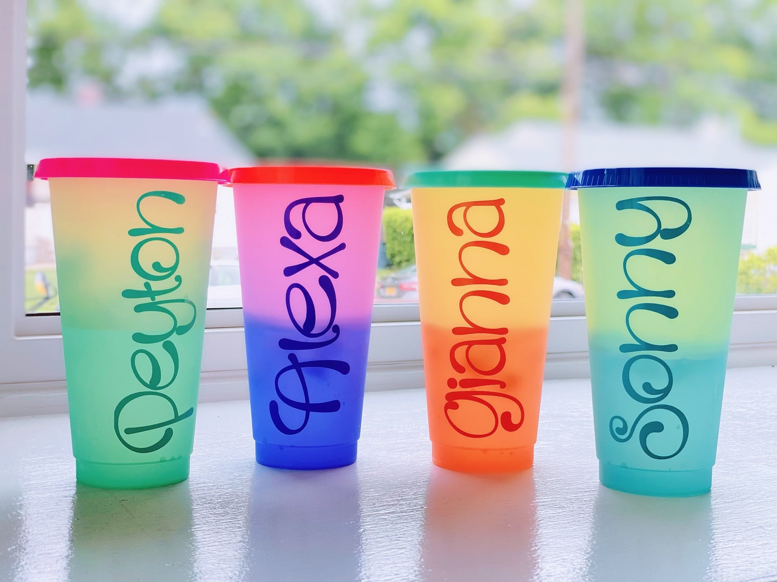 Color Changing Cold Cup W/ Matching Color Straw & Matching - Etsy