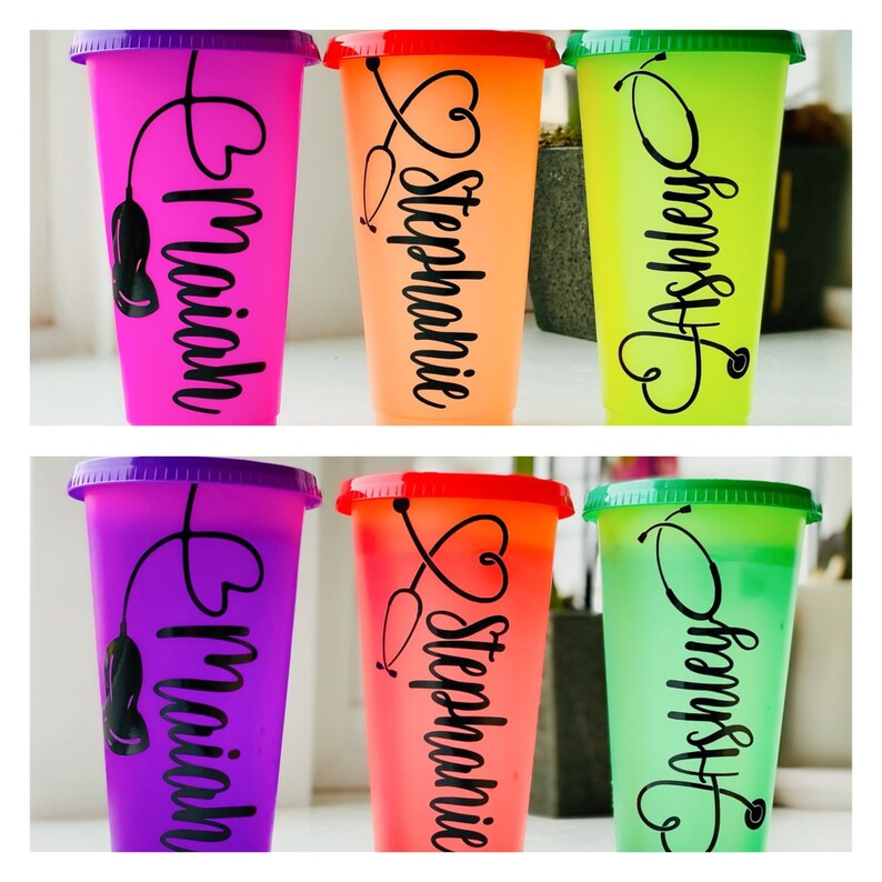 Color Changing Cold Cup W/matching Color Lid Personalized - Etsy
