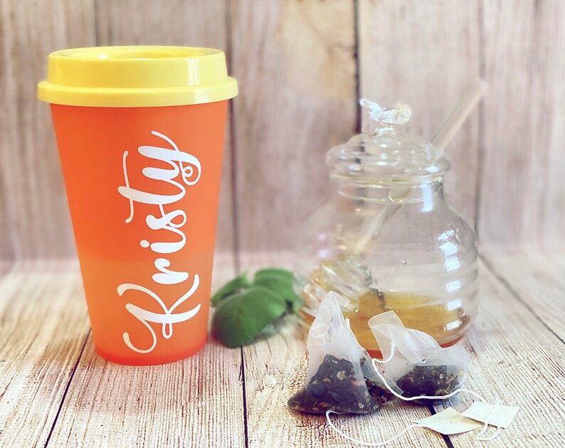 Color Changing Hot Cup W/matching Color Lid, Personalized Tumbler. 16oz ...