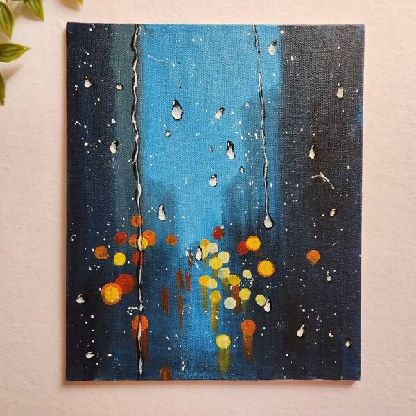 Raindrops Painting - Etsy