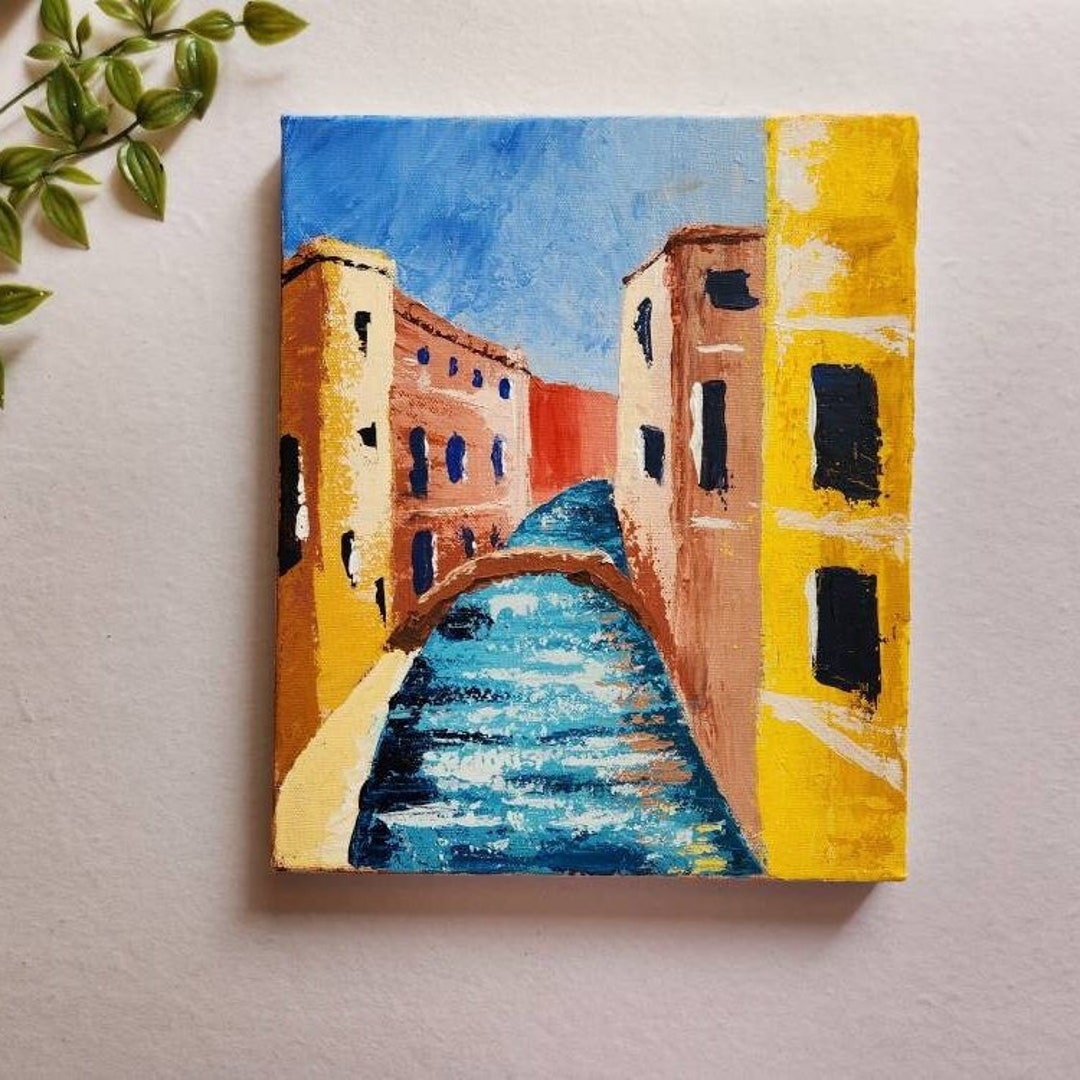 Venice Abstract Art, Palette Knife Original Painting, Cityscape Art ...