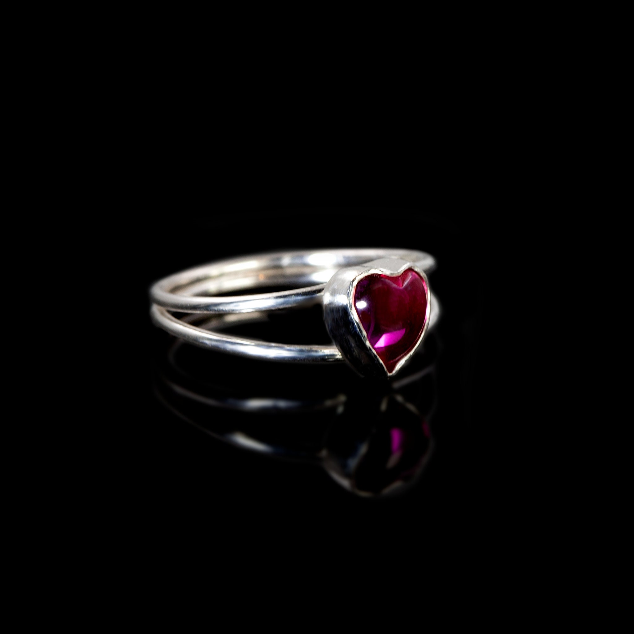 Ruby Heart Ring, Hand Crafted From Sterling Silver. Classic ...