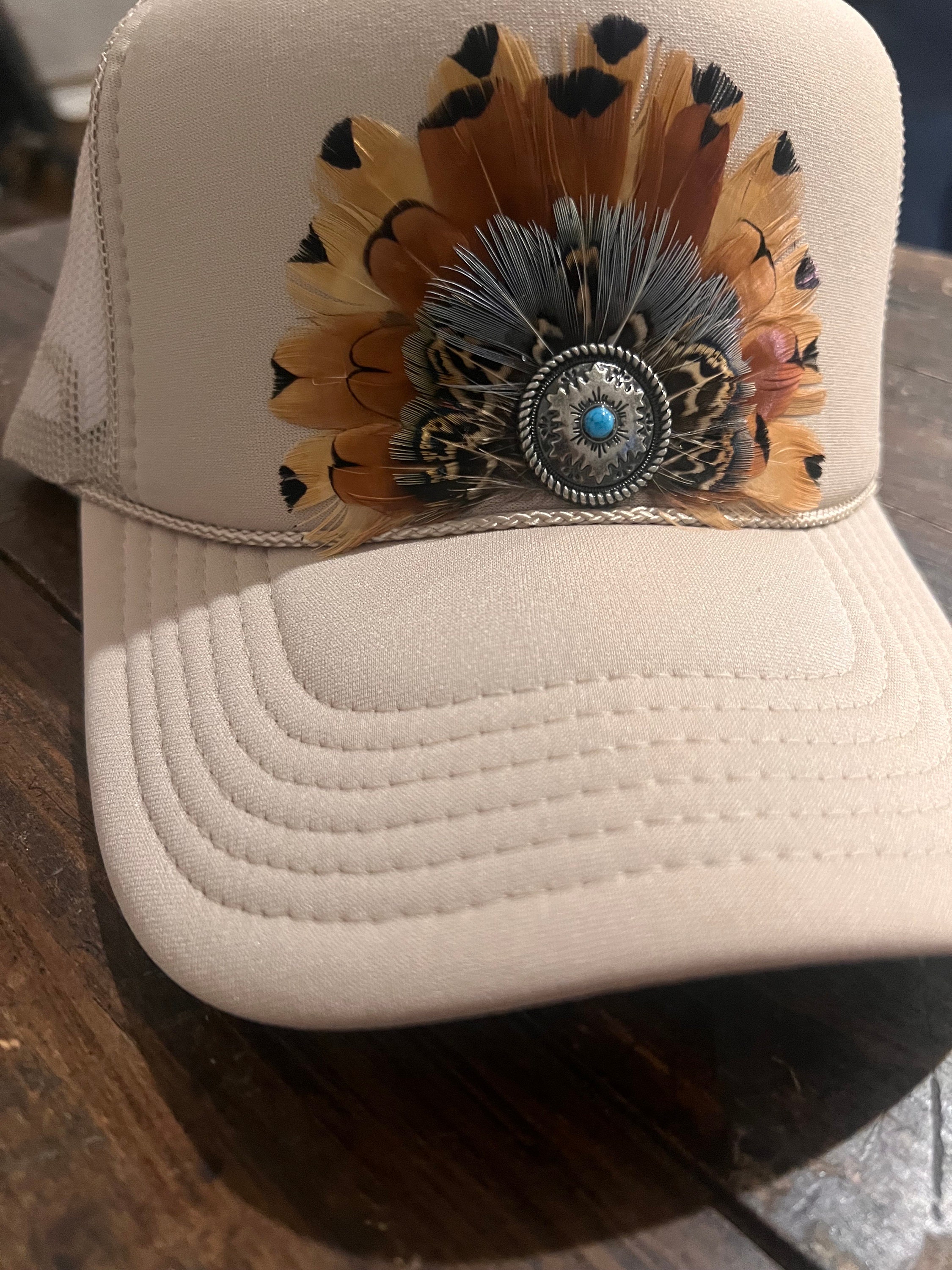 Feather Trucker Hat - Etsy