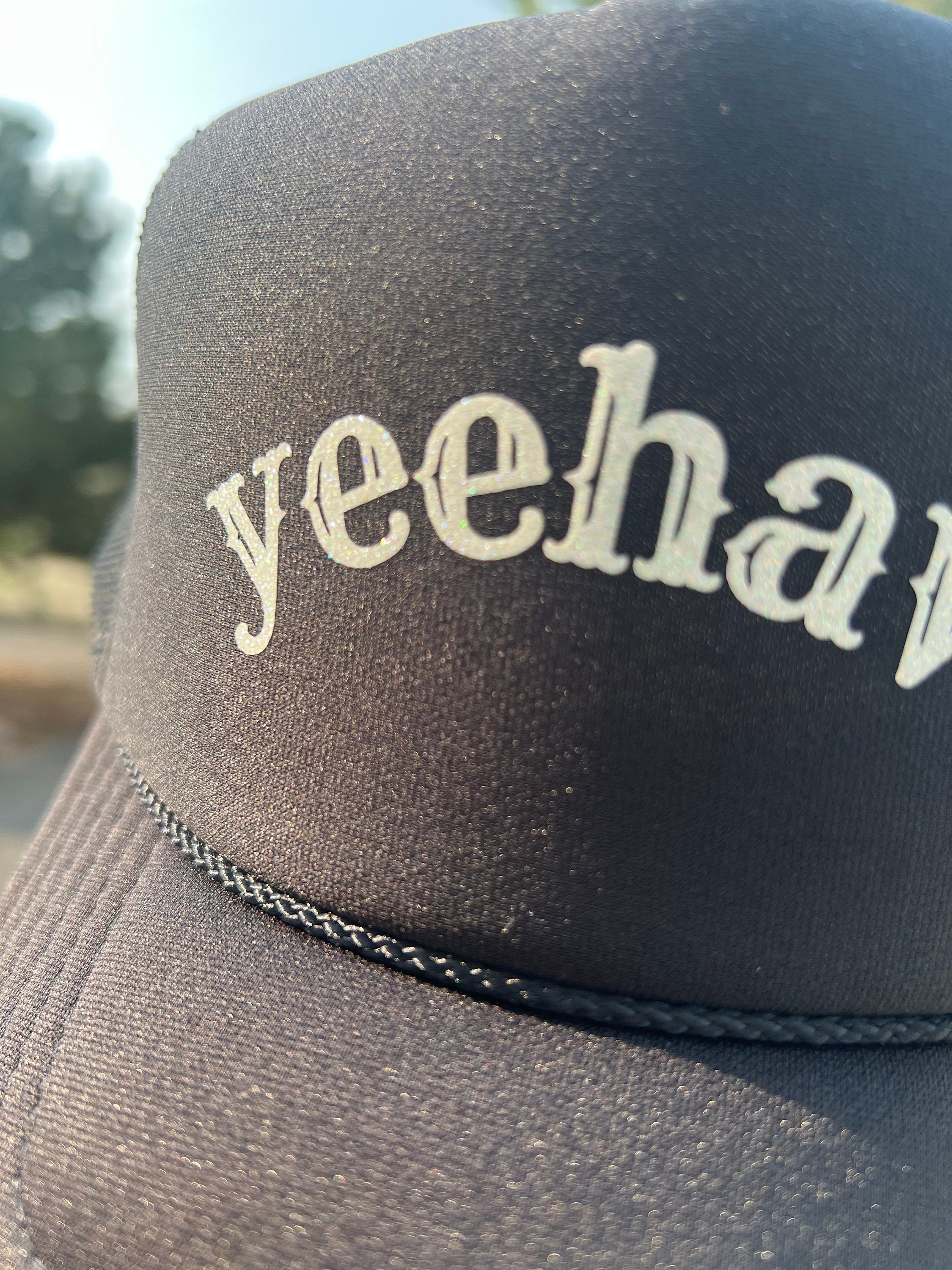 Yeehaw Trucker Hat Trendy Trucker Country Cowboy Glitter Lettering - Etsy