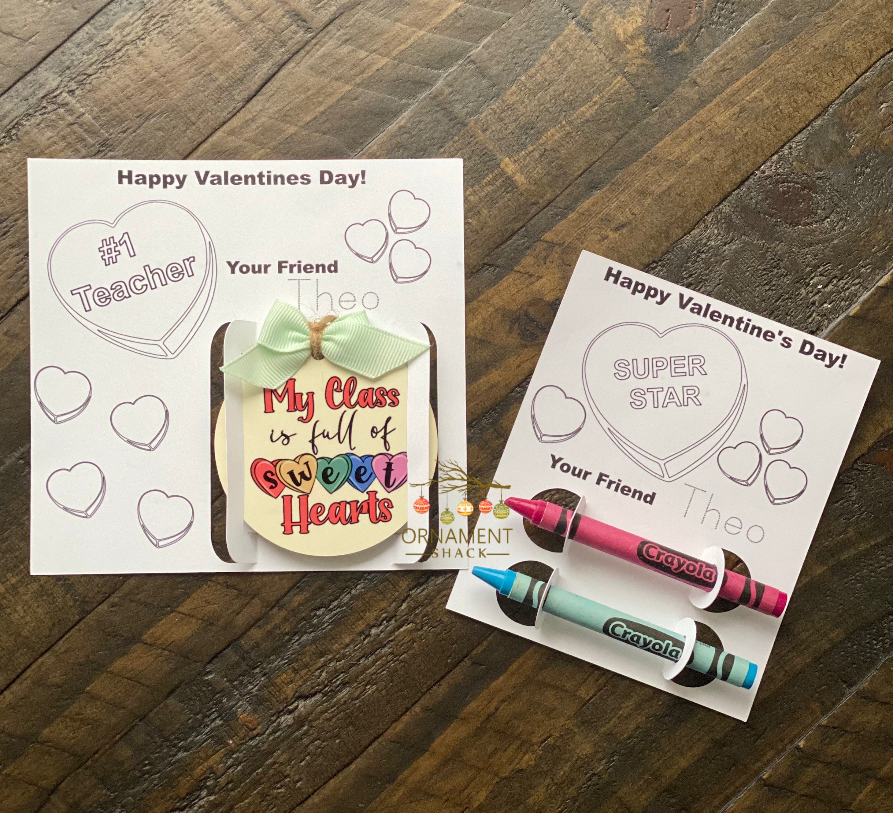 Valentines Day Cards Colour Your Own for Classroom and Teacher Gift ...