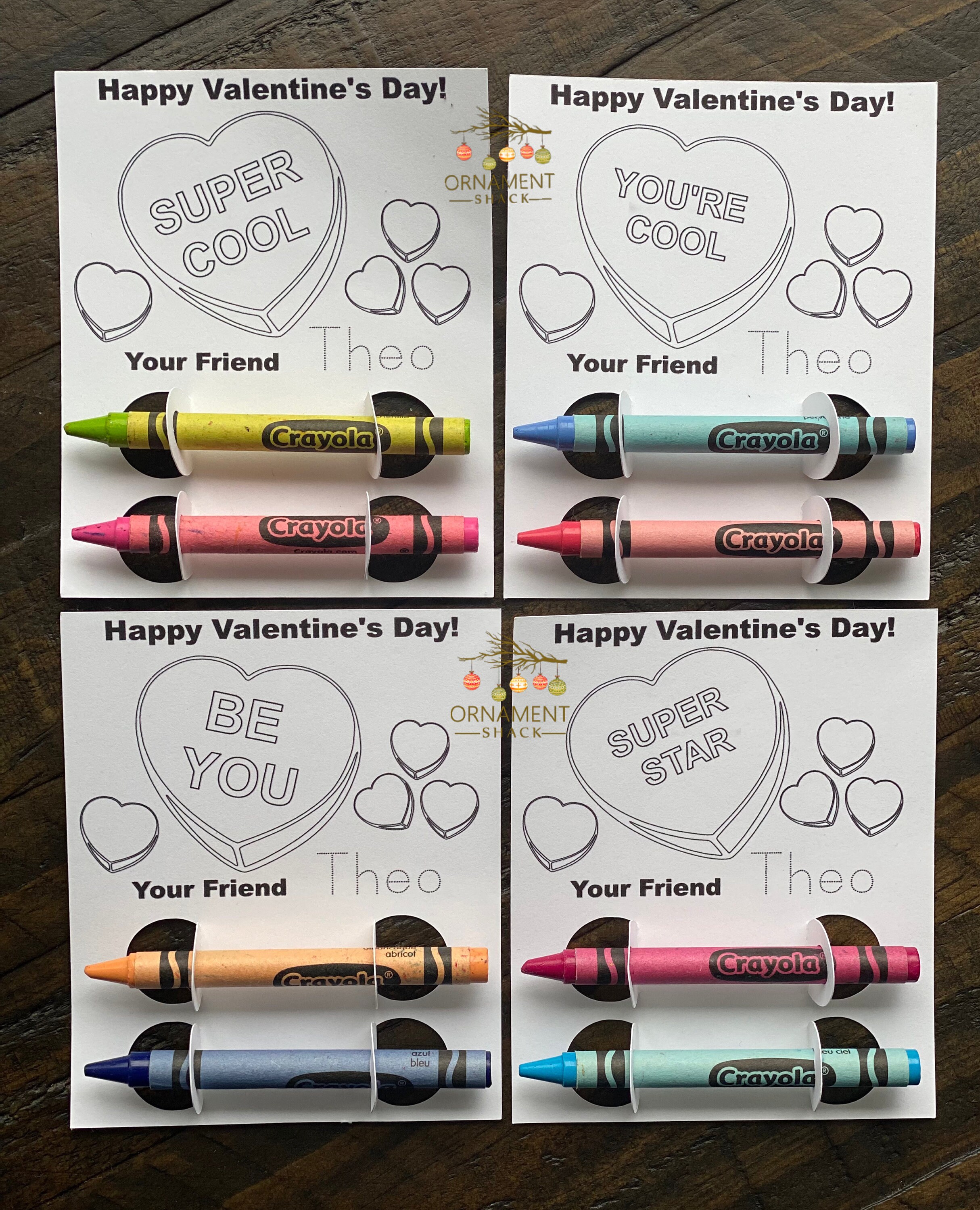 Valentines Day Cards Colour Your Own for Classroom and Teacher Gift ...