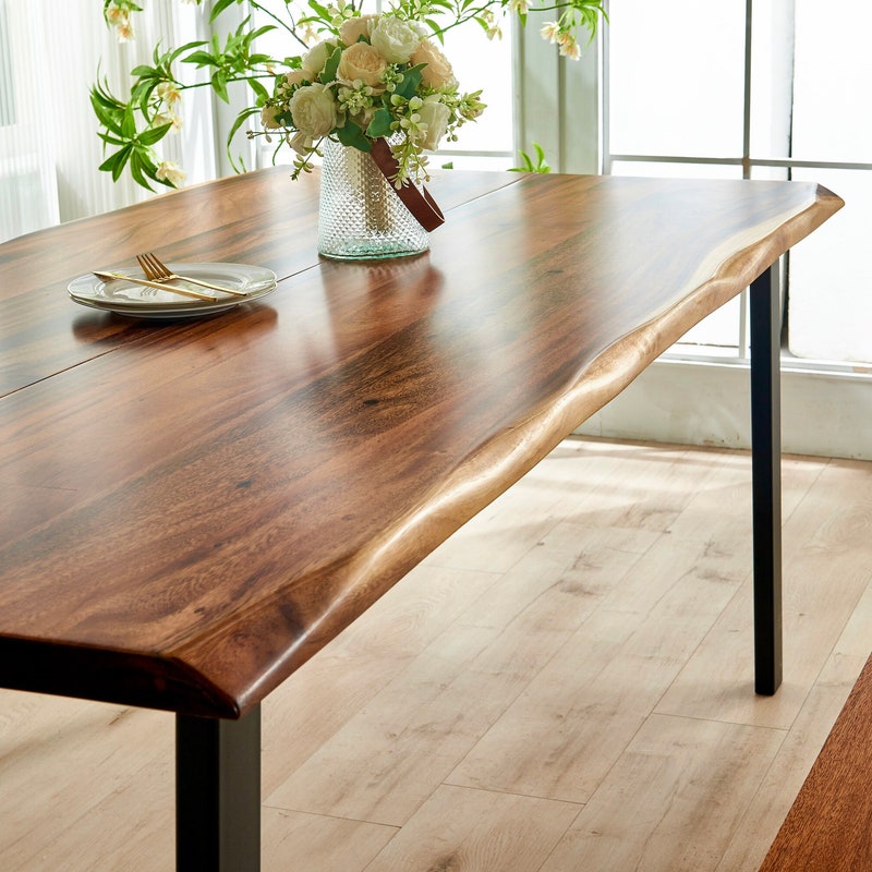 Wood Rectangular Contemporary Dining Table - Etsy