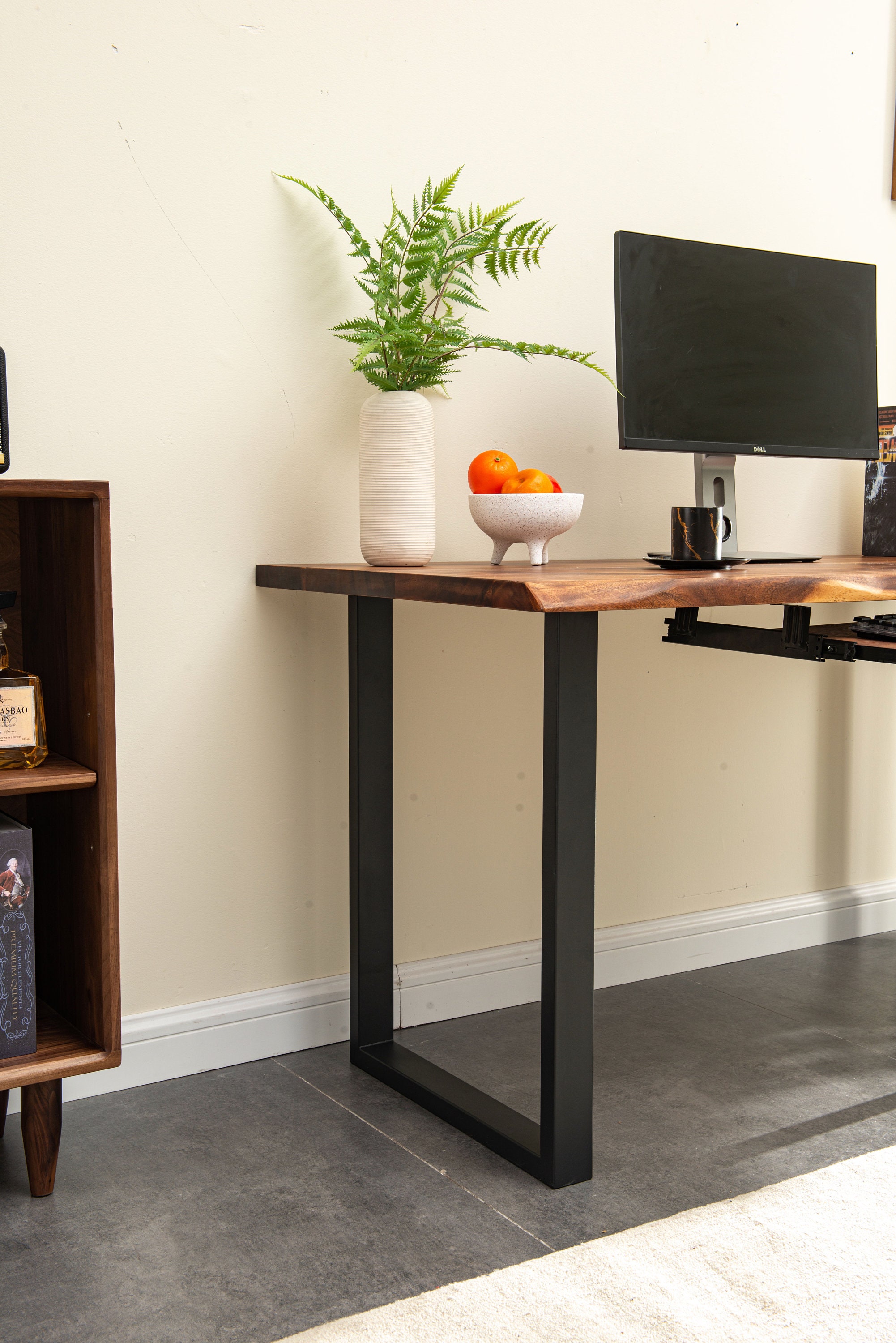 Desk U Shaped Legs Live Edge Desk Wood Desk South - Etsy Canada