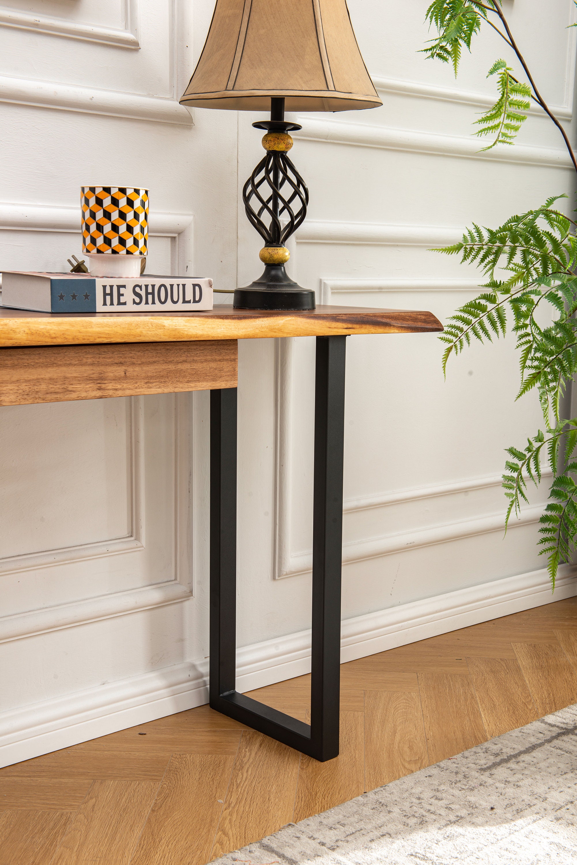 Console Table With Storage U Shaped Legs South American Walnut Modern Live Edge Table Sofa Table Wood Sofa Table Entryway Table Etsy