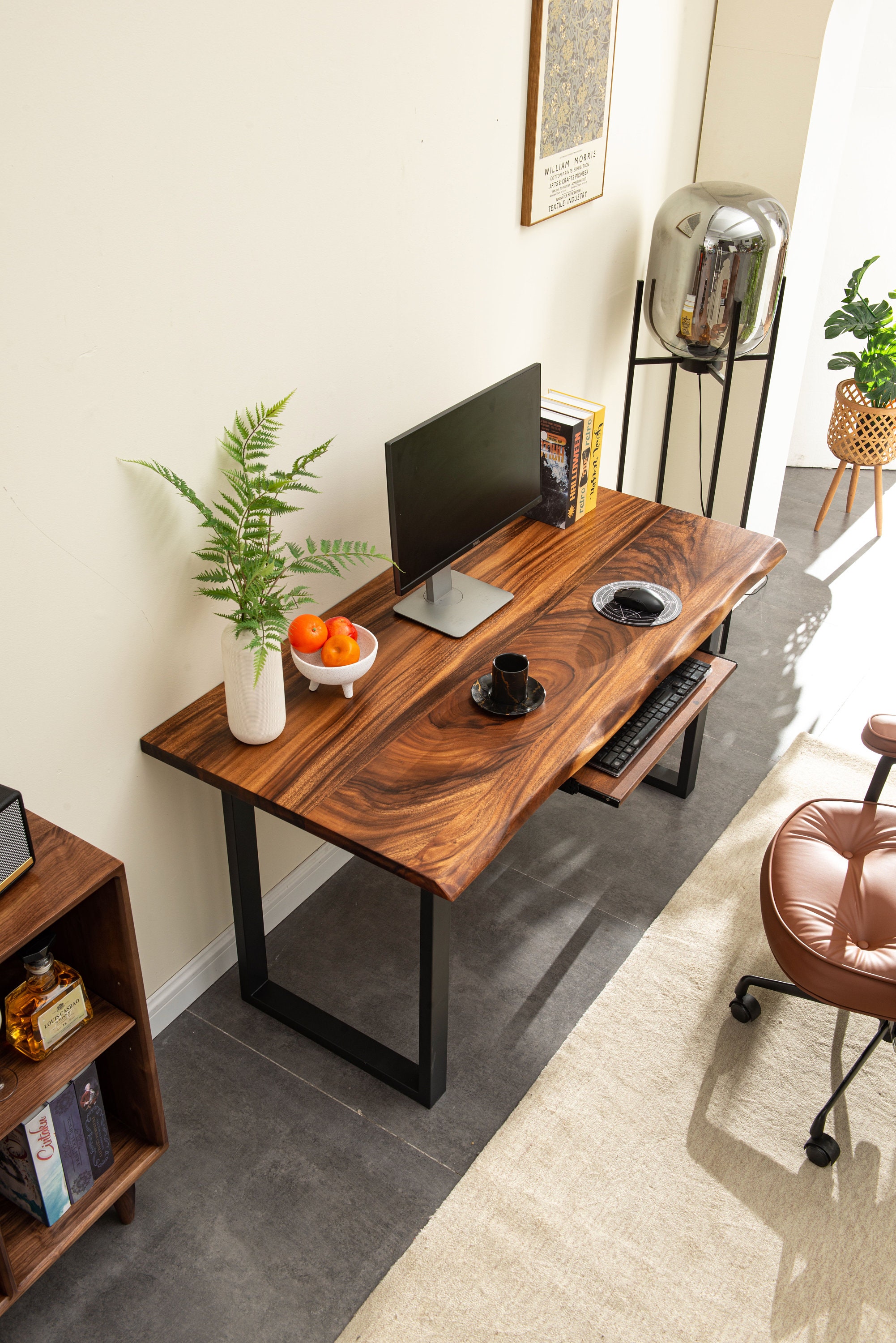 Desk U Shaped Legs Live Edge Desk Wood Desk South - Etsy Canada