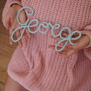 Custom Knitted Sign Made in Ukraine, Personalised Baby Name, Tricotin ...