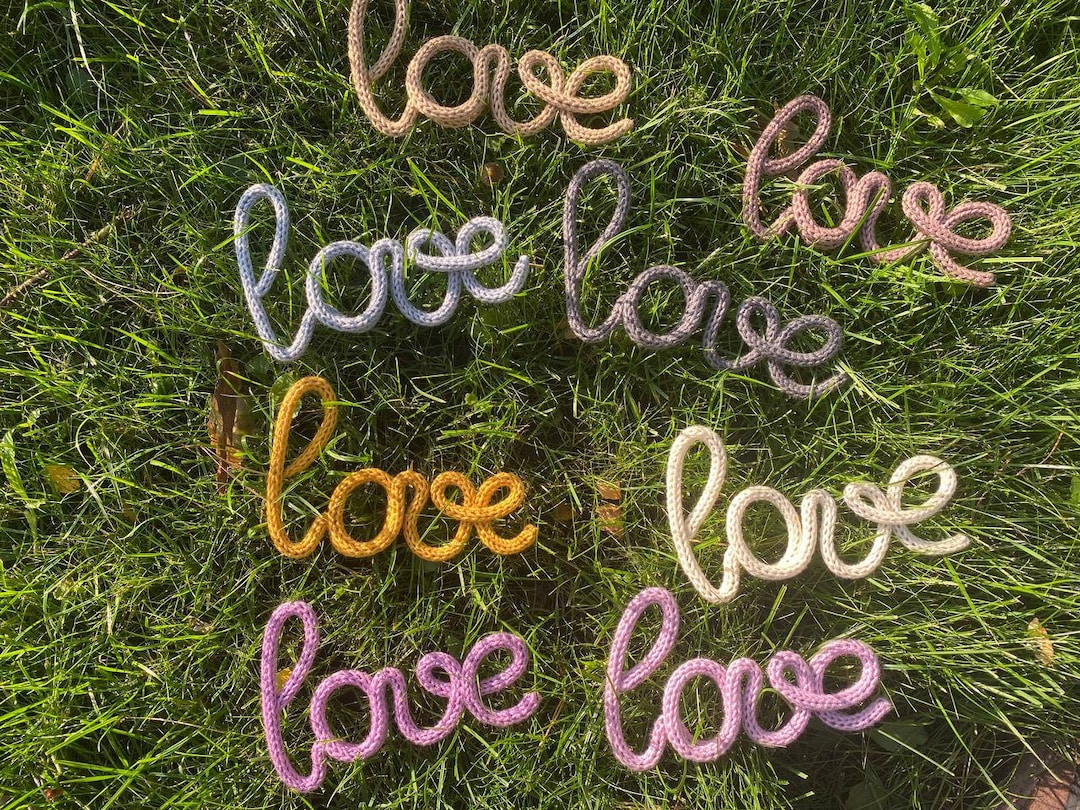 Family Name Sign, Knitted Word, Knitted Sign, Metal Sign, Metal Wall ...