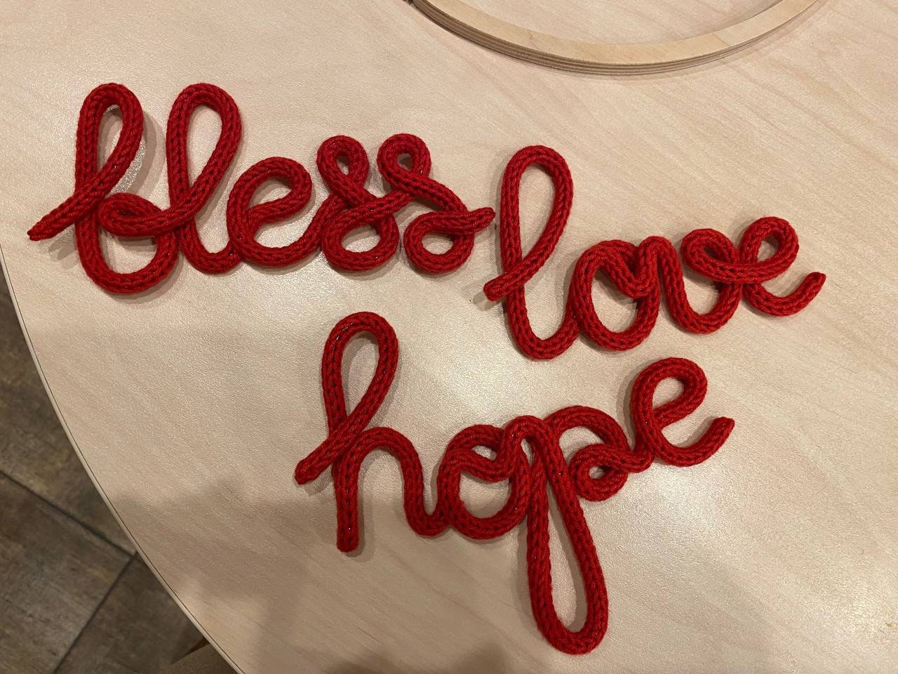 Merry Christmas Wall Decor Knitted Signs Tricotin Wire - Etsy