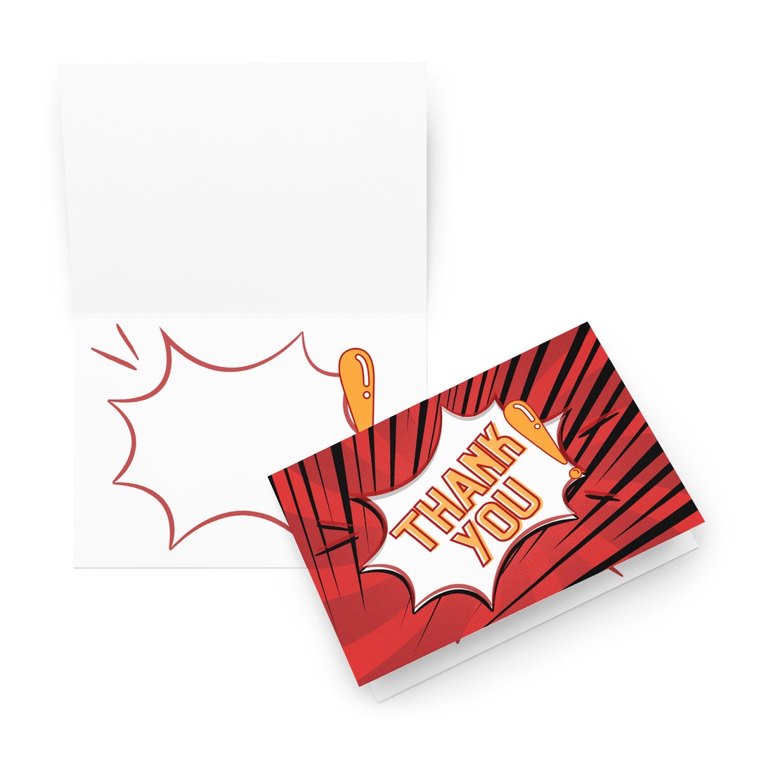 Pop Art Comic Book Style Thank You Card - Etsy