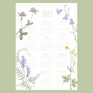Wildflowers Yearly Calendar 2023 - Etsy