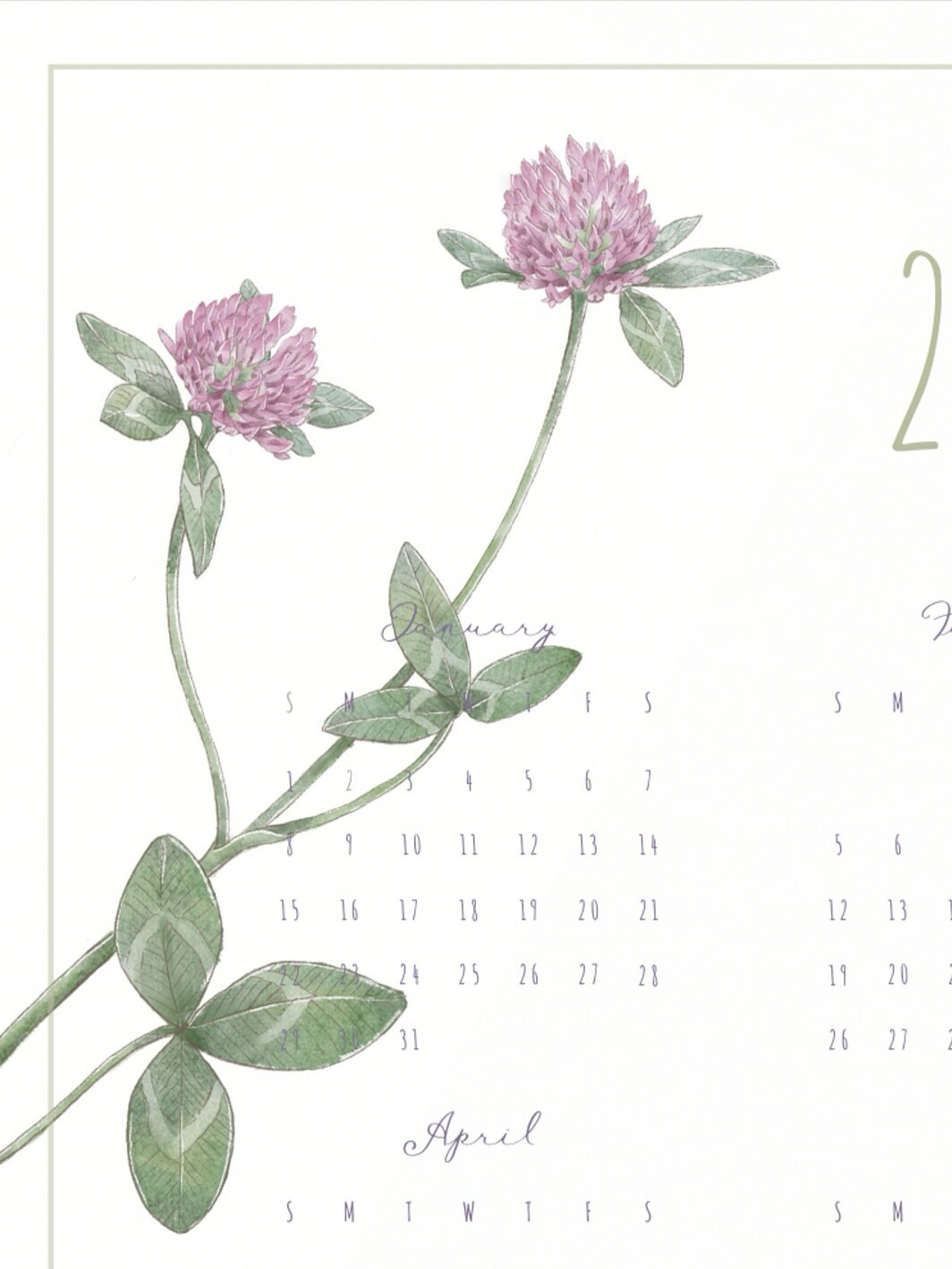 Wildflowers Yearly Calendar 2023 - Etsy