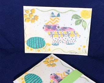 Bunny Notecard Set Easter Notecard Watercolor Print 6 | Etsy