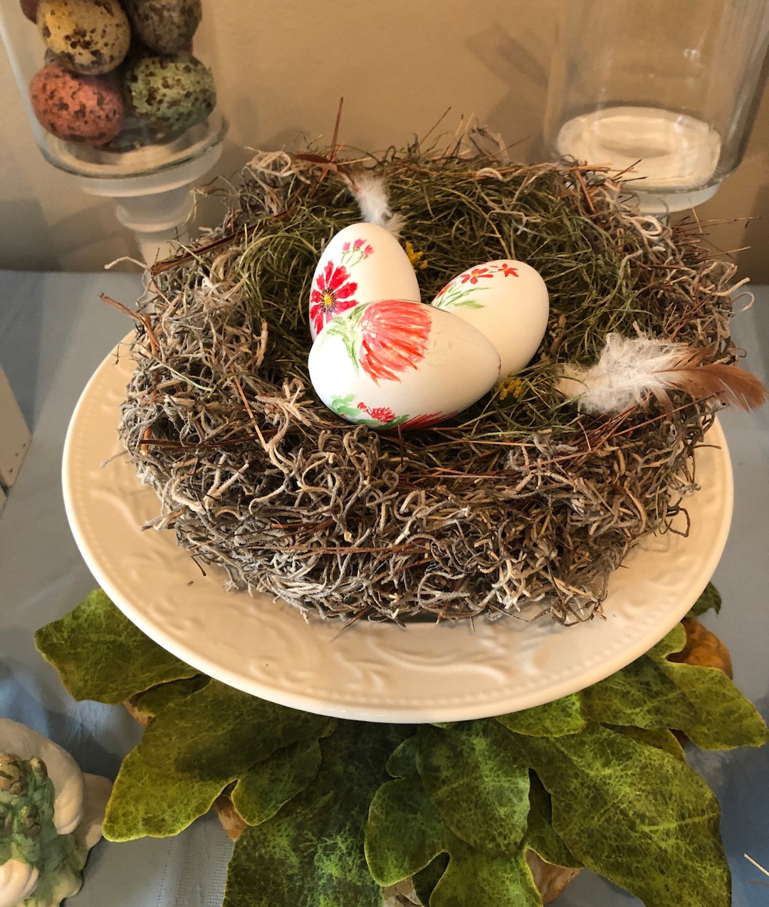 Bird Nest Rustic Table Centerpiece - Farmhouse Spring Table - Wedding ...