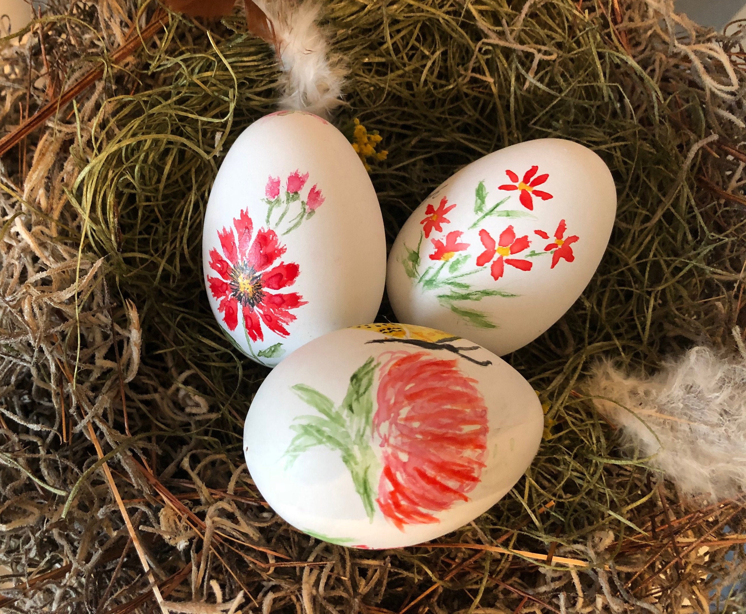 Bird Nest Rustic Table Centerpiece - Farmhouse Spring Table - Wedding Table Decor - Easter Eggs ...