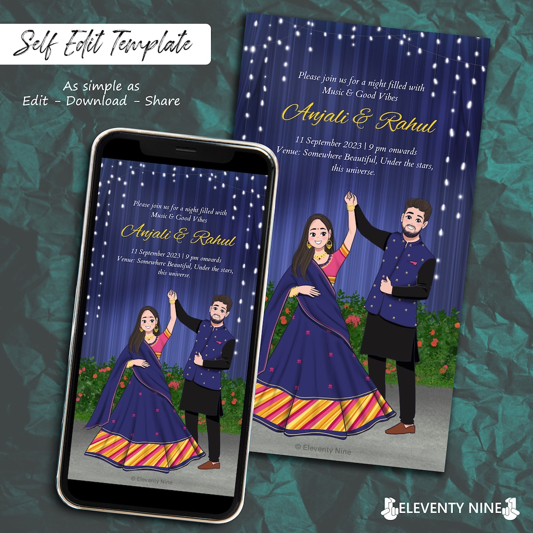 Sangeet Wedding Invitation Card Custom Card Sangeet Template Canva ...