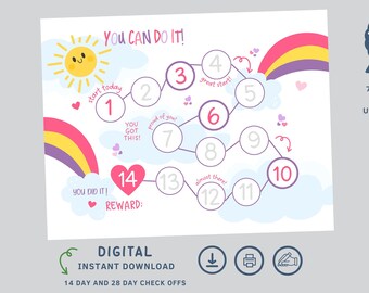 Rainbow Reward Chart Printable, Rainbow Potty Training Chart, Behavior ...