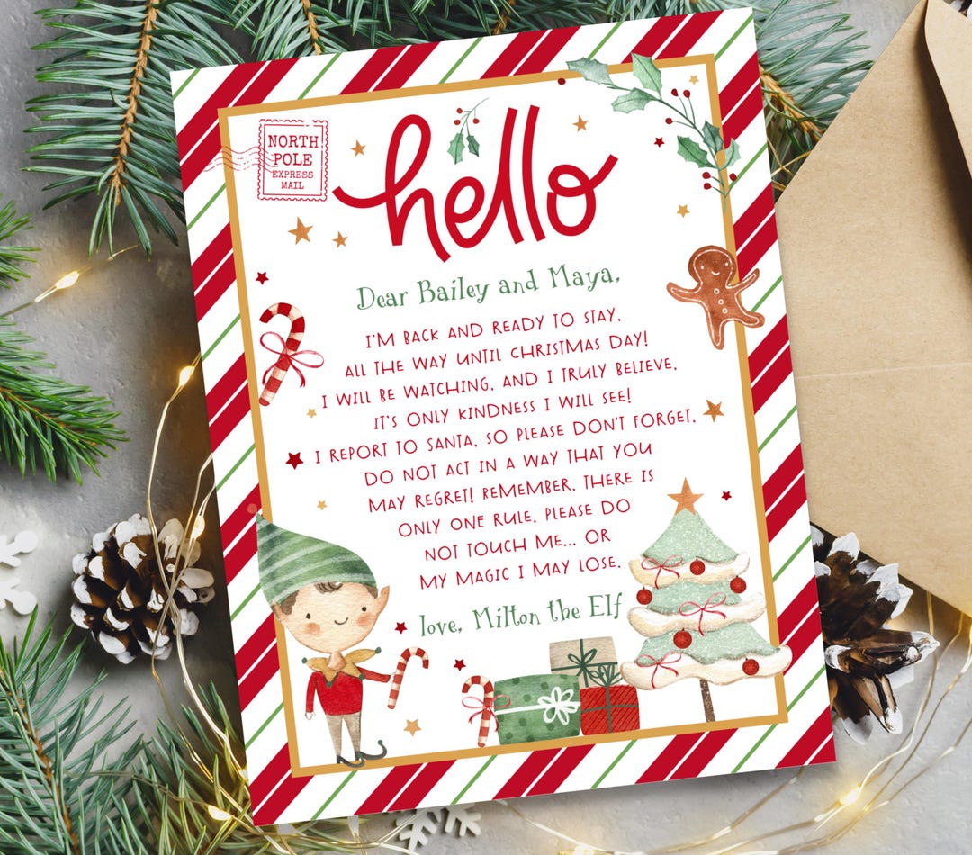 Welcome Back Elf, Editable Elf Letter, Welcome Elf Printable, Hello Elf ...