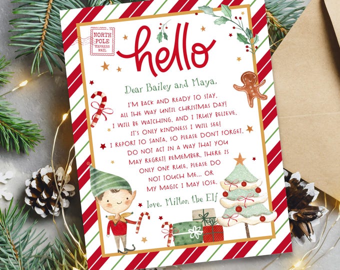 Welcome Back Elf, Editable Elf Letter, Welcome Elf Printable, Hello Elf ...