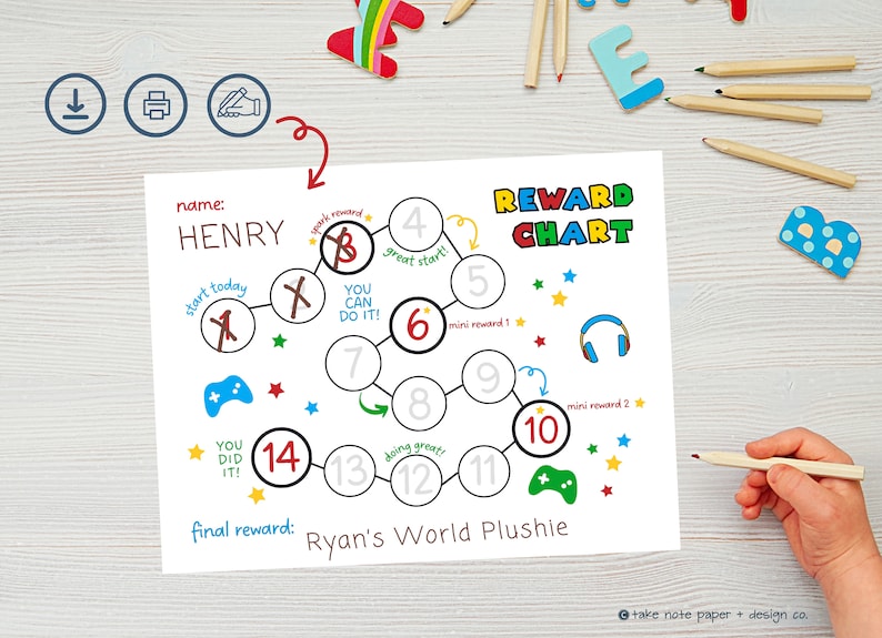 Gamer Reward Chart Printable Reward Chart Positive Kids Reinforcement