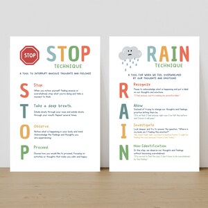 RAIN Technique, STOP Technique, Calming Down Techniques, Social ...