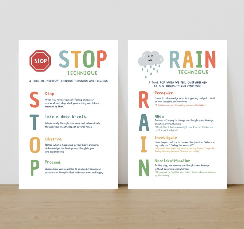RAIN Technique, STOP Technique, Calming Down Techniques, Social ...