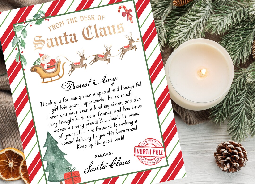Letter From Santa Christmas Santa Letter Printable Letter - Etsy
