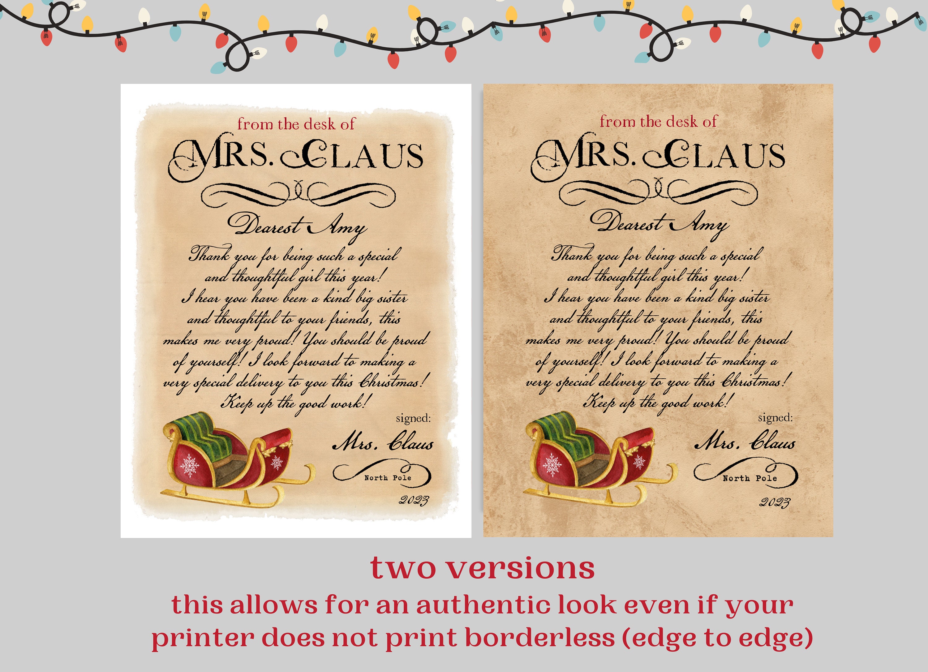 Letter From Mrs Claus, EDITABLE Mrs Claus Letter, Letter From Santa ...