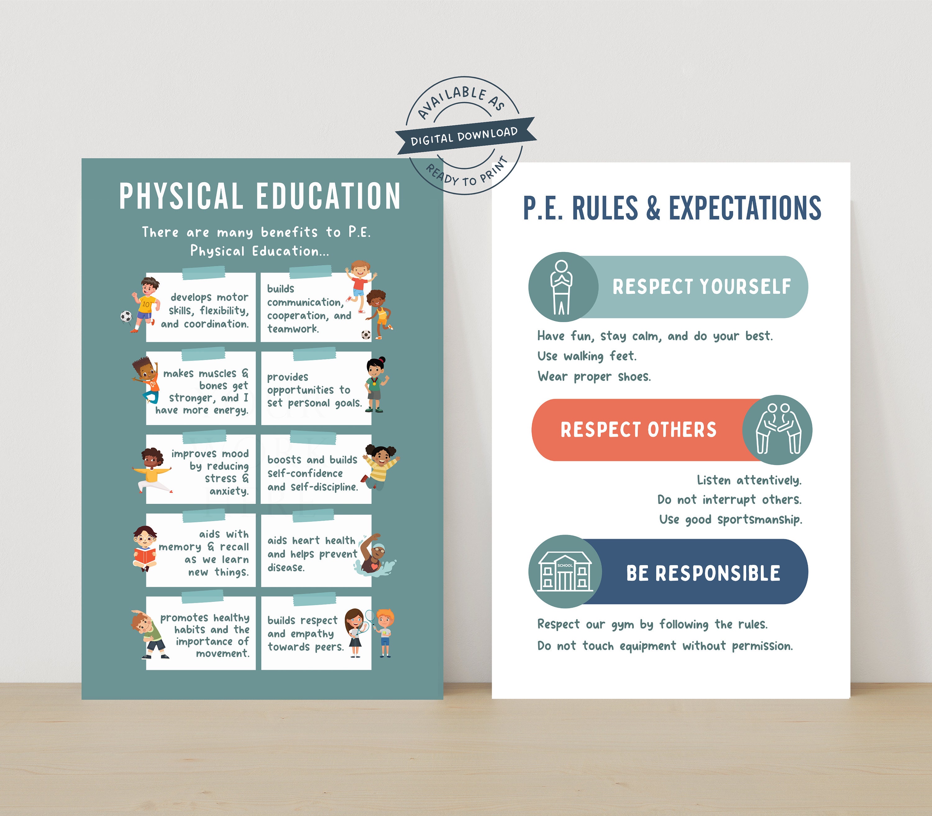 Physical Education Posters National PE Standards Good Sports Code, Gym ...