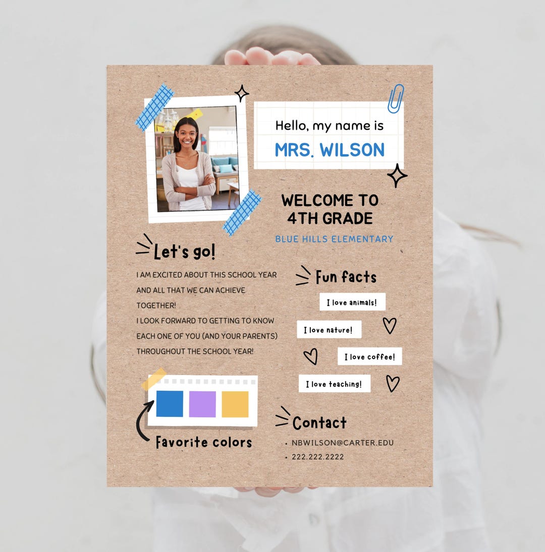 Meet the Teacher Classroom Template Printable, Teacher Introduction ...