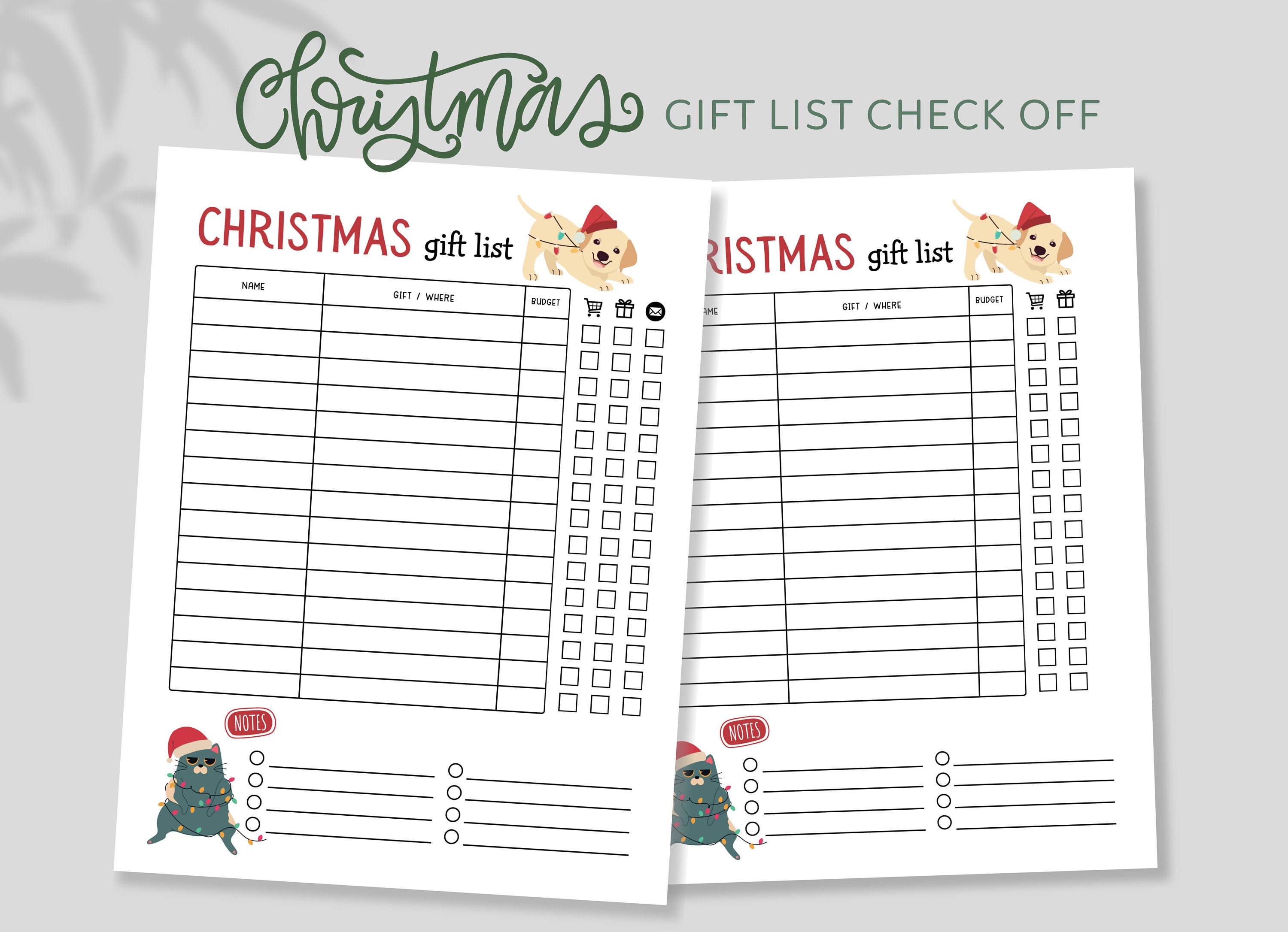 Christmas Gift Tracker Printable Instant Download Gift - Etsy