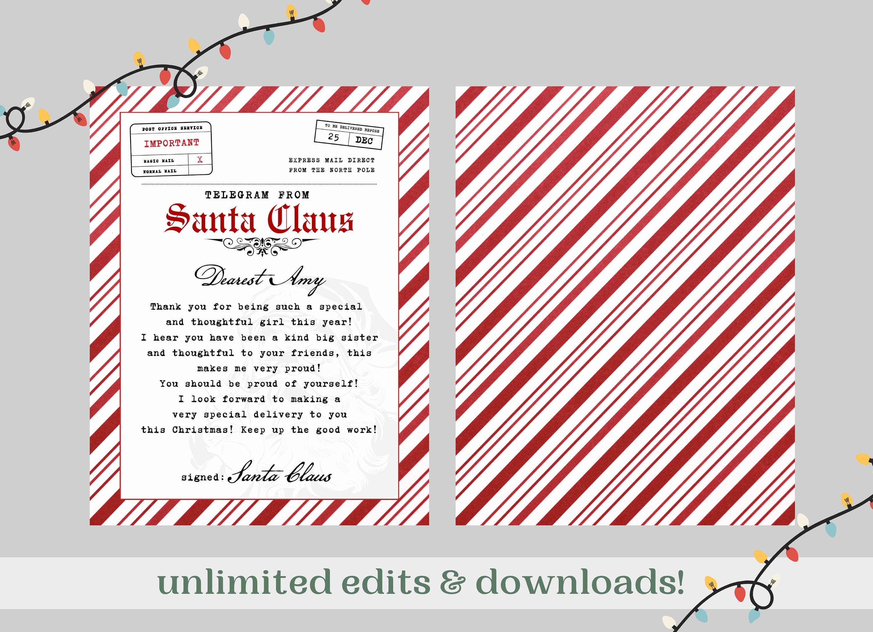 Letter From Santa, Christmas Santa Letter, Printable Letter From Santa ...