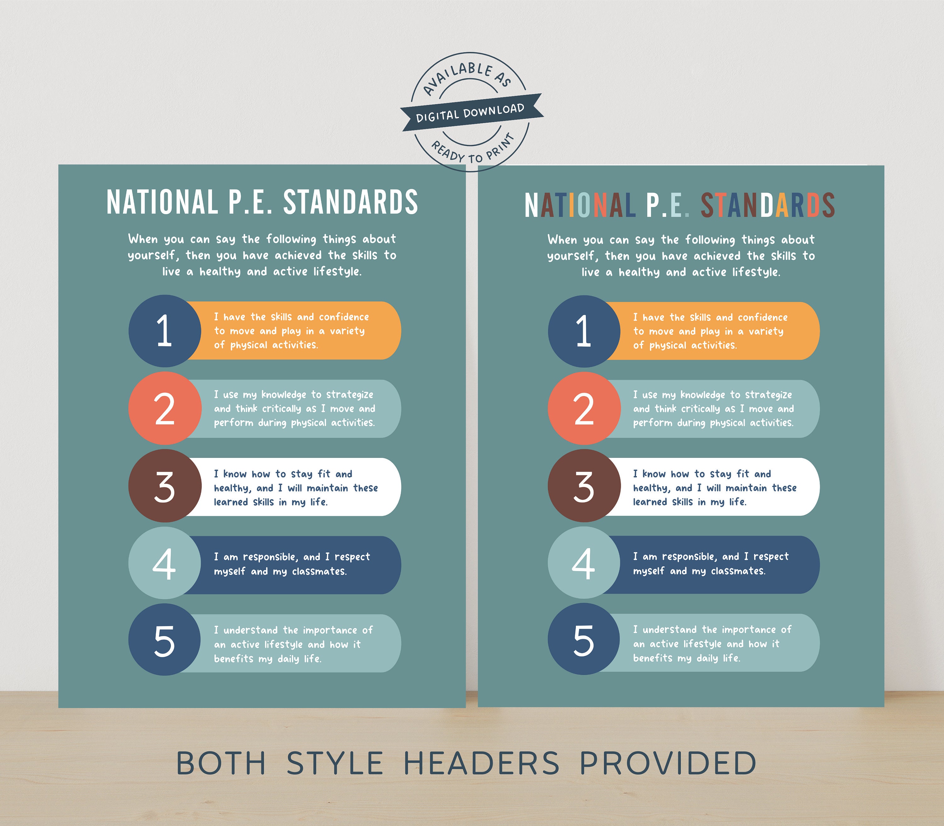 Physical Education Posters National PE Standards Good Sports Code, Gym ...