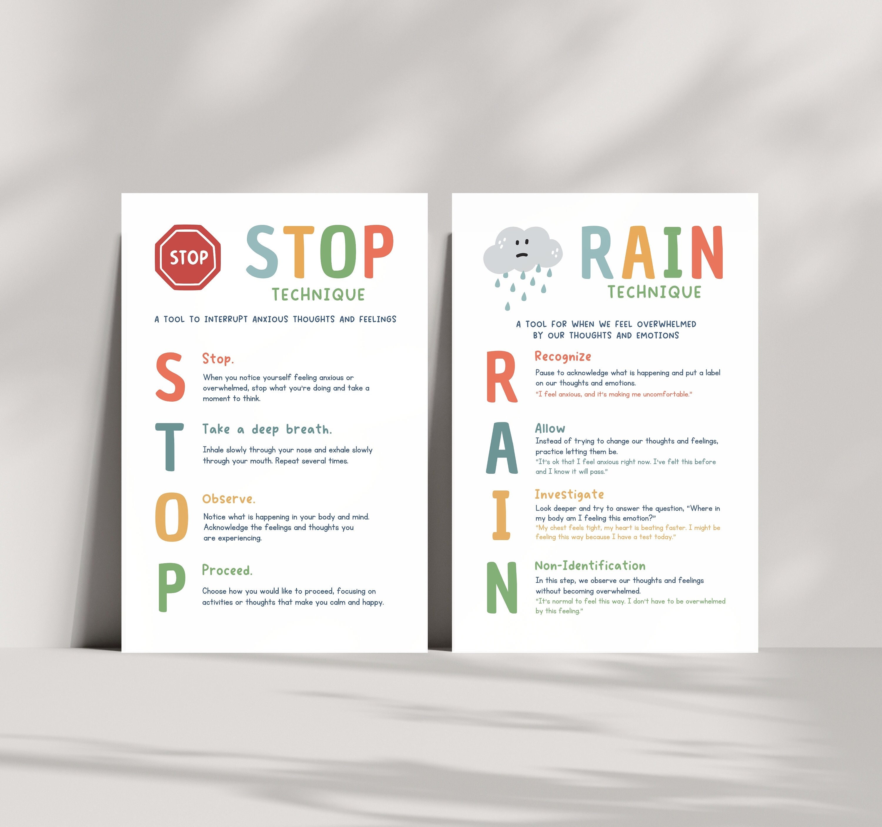 RAIN Technique, STOP Technique, Calming Down Techniques, Social ...