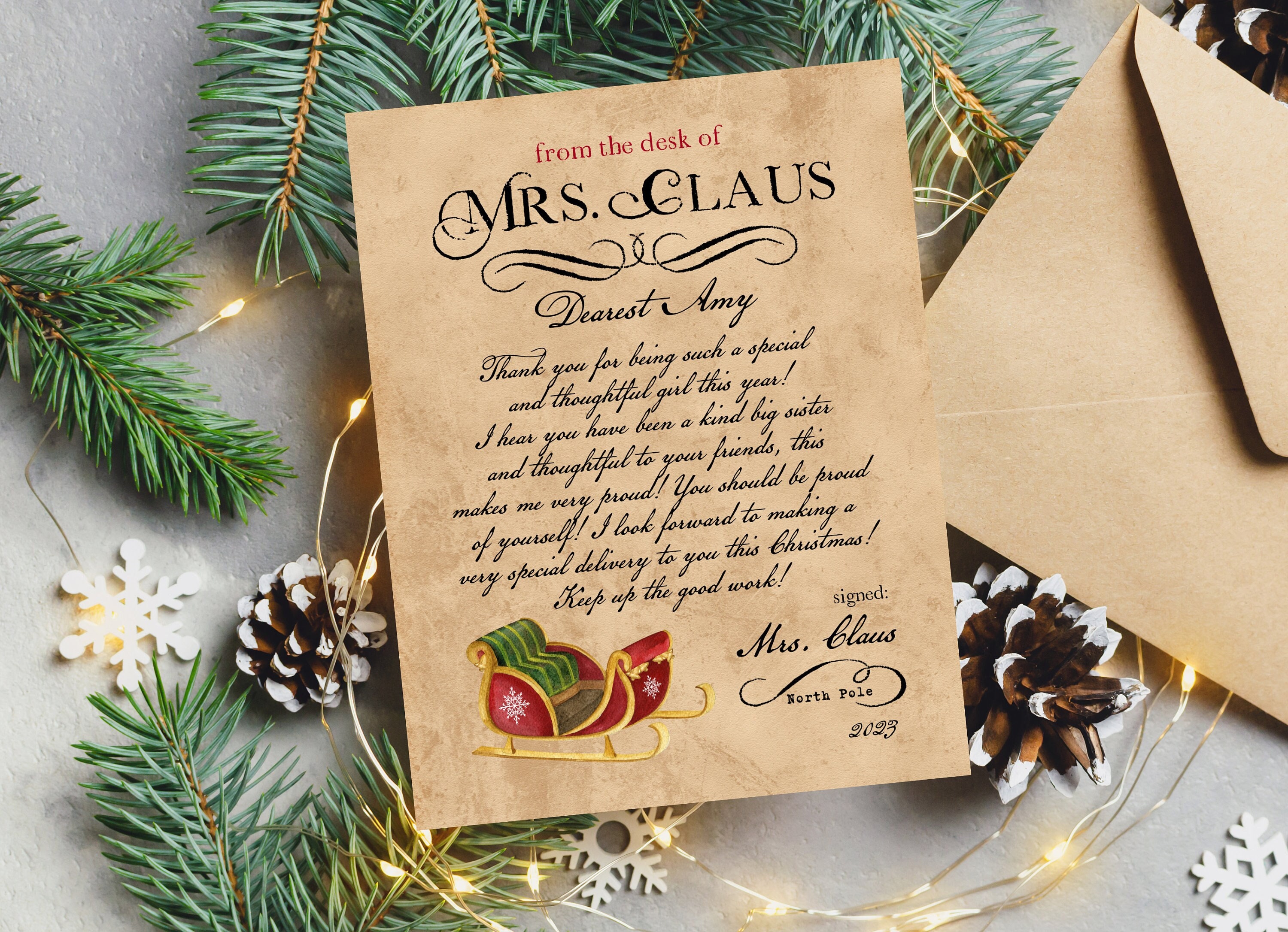 Letter From Mrs Claus, EDITABLE Mrs Claus Letter, Letter From Santa ...