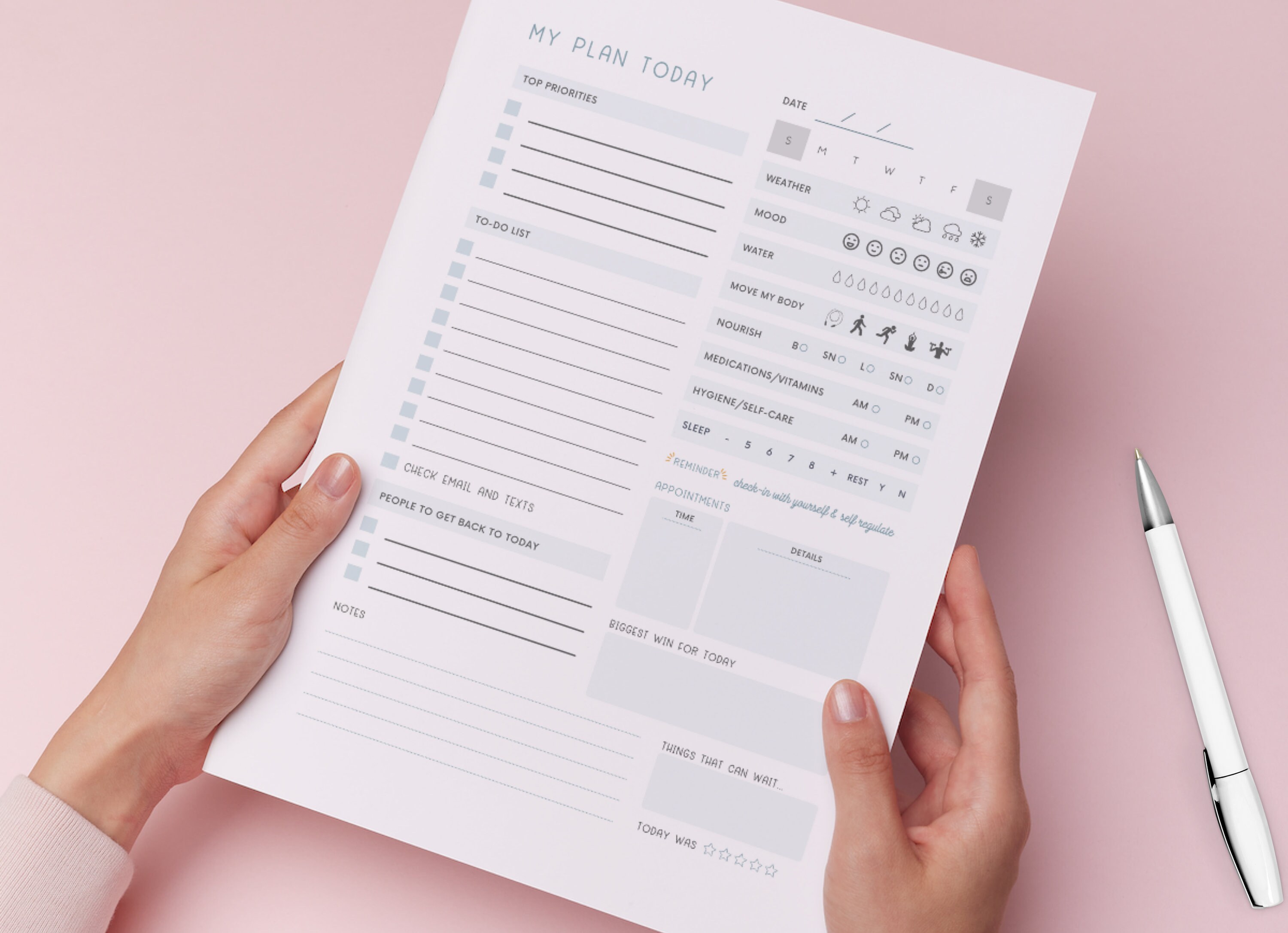 ADHD Daily Planner Printable, Daily Focus Planner, Daily Planner ...