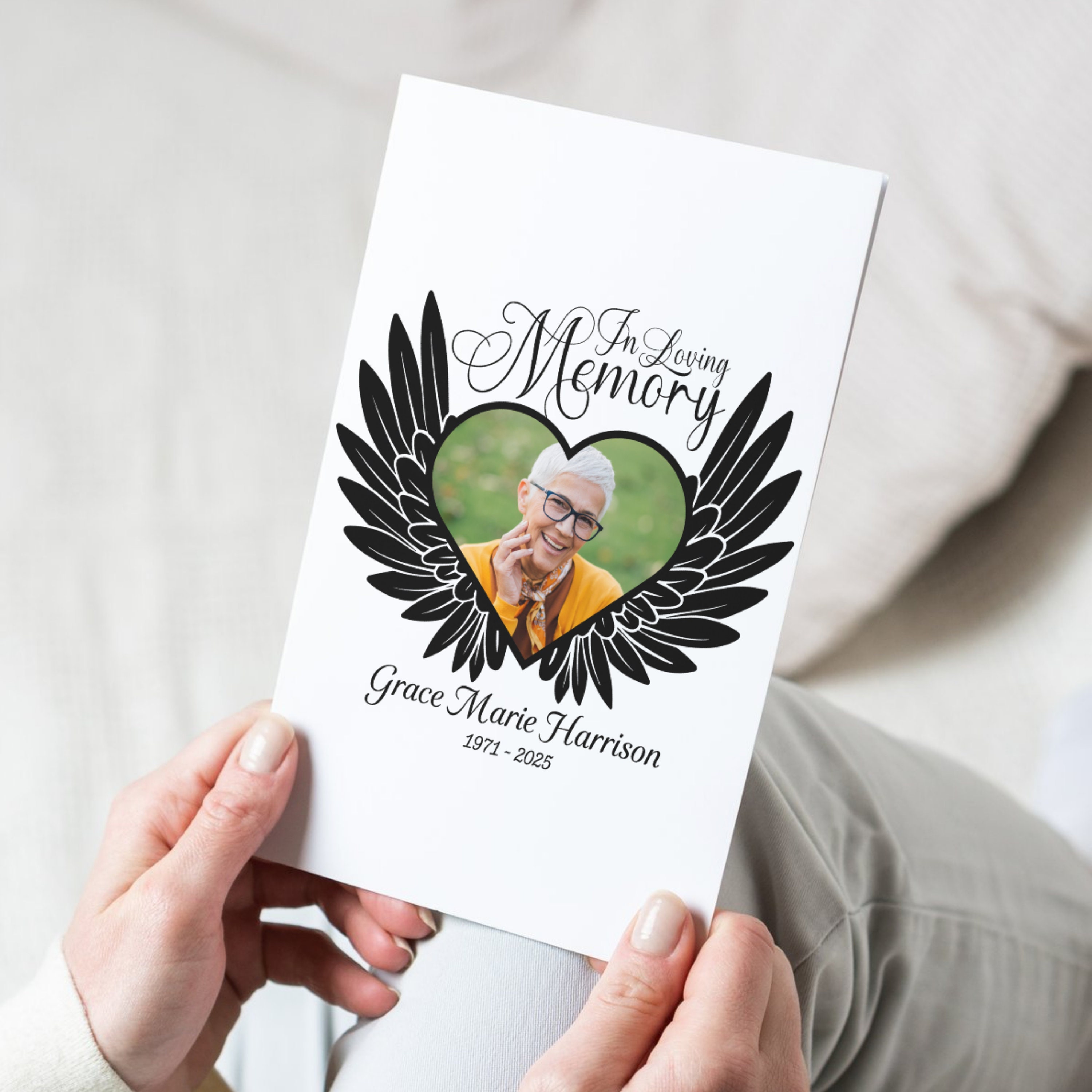 In Memory of Angel Wings Photo Memorial, Custom Photo in Memory, Svg ...