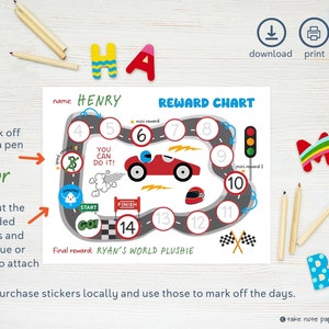 Race Car Reward Chart Printable | Positive Reinforcement Charts | Kids ...