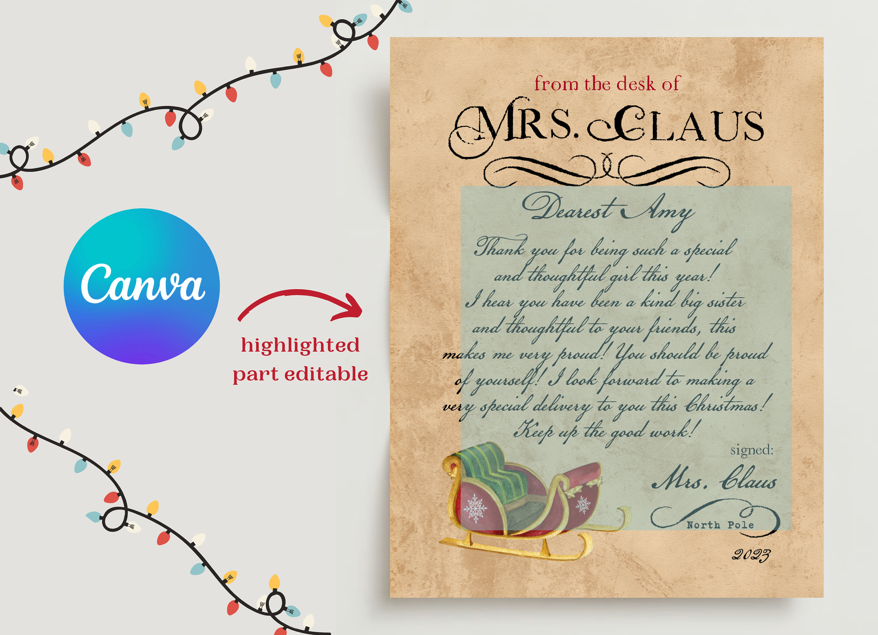 Letter From Mrs Claus, EDITABLE Mrs Claus Letter, Letter From Santa ...