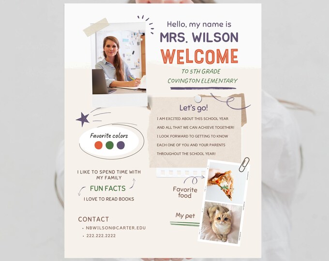 Meet the Teacher, Classroom Resource, Teacher Introduction Printable ...