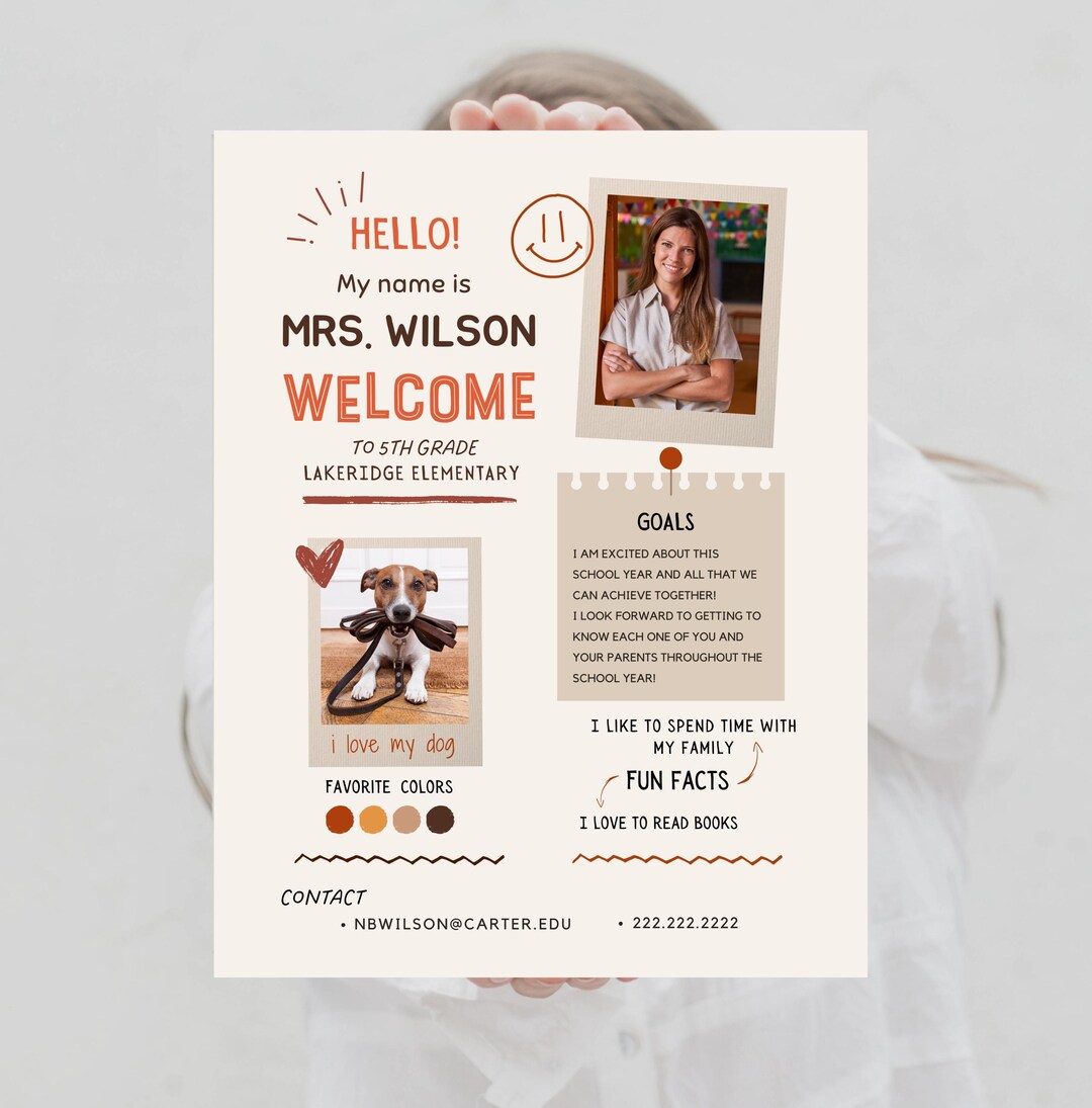 Meet the Teacher Template Printable, Teacher Introduction Printable ...