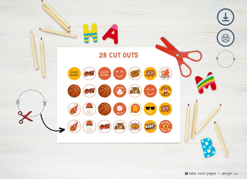 Basketball Reward Chart, Printable Reward Chart, Sports Reward Chart ...