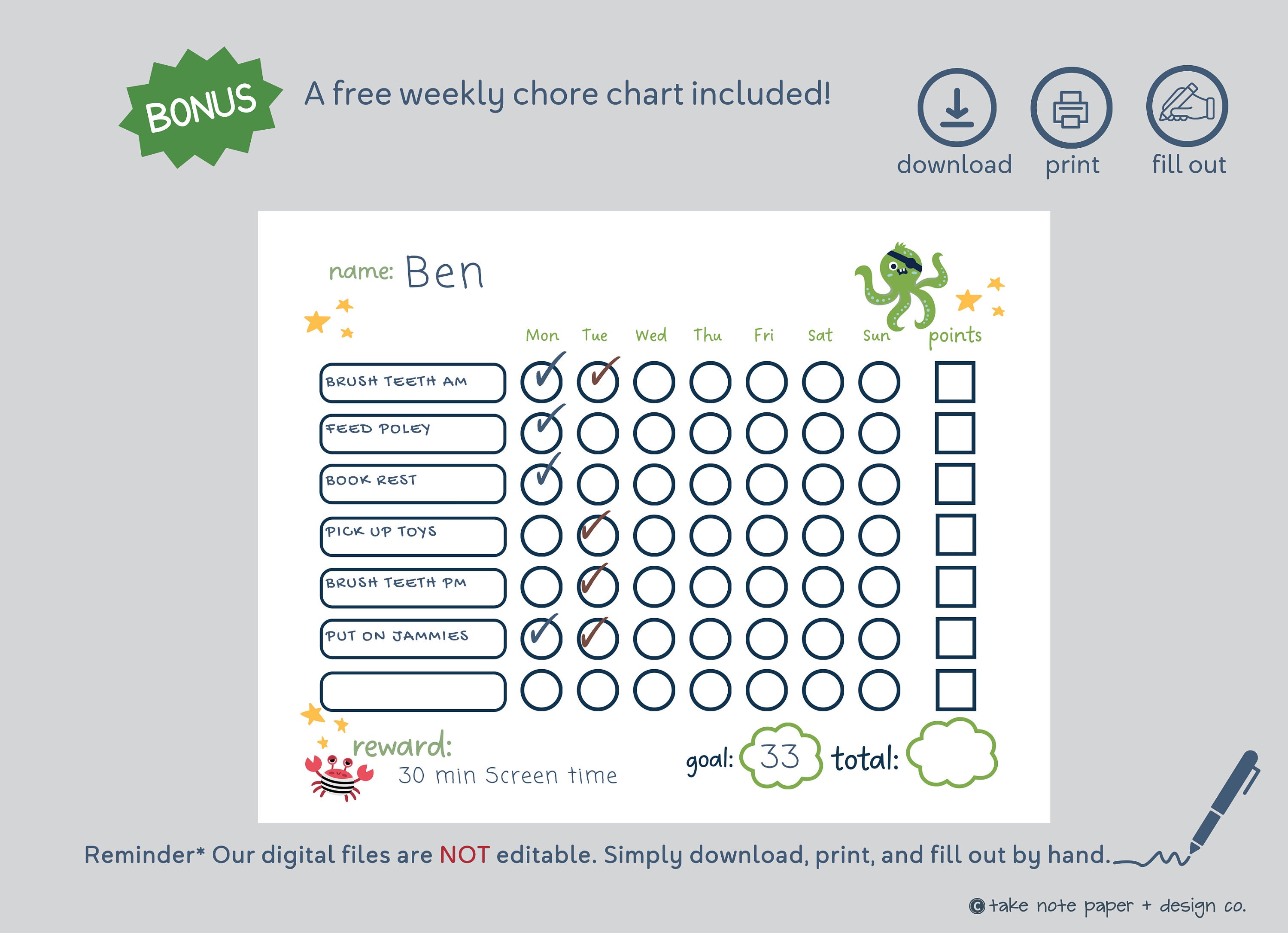 Pirate Reward Chart, Sticker Chart, Potty Training Chart, Kids Behavior ...