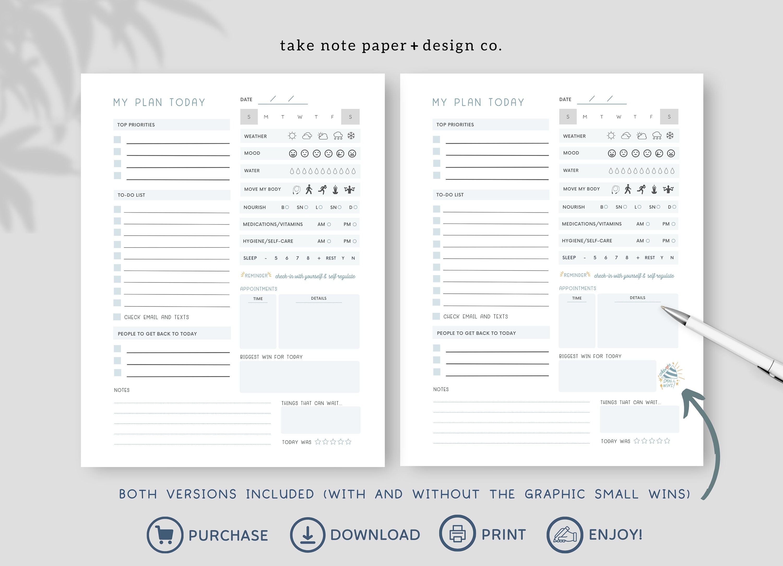 ADHD Daily Planner Printable, Daily Focus Planner, Daily Planner ...