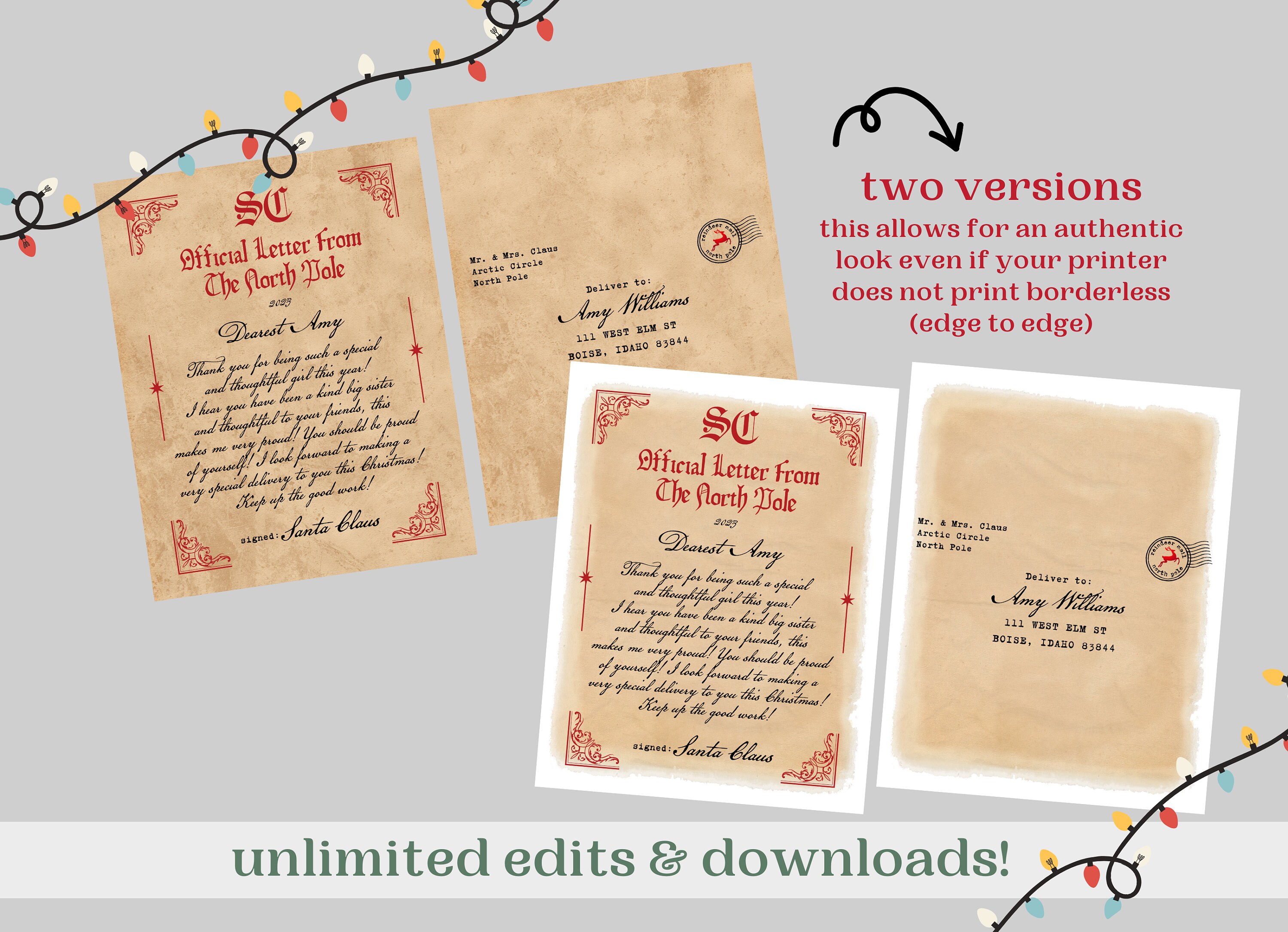 Letter From Santa, Christmas Santa Letter, Printable Letter From Santa ...