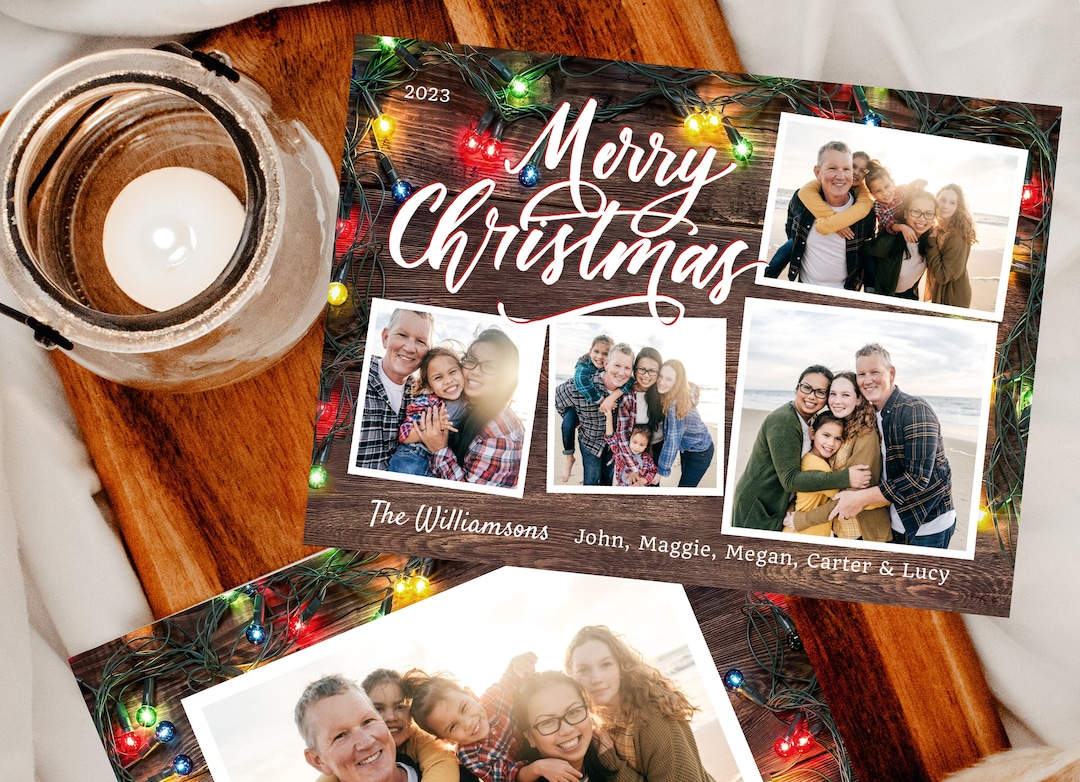 Rustic Christmas Card, Customizable Christmas Card Template, Christmas ...